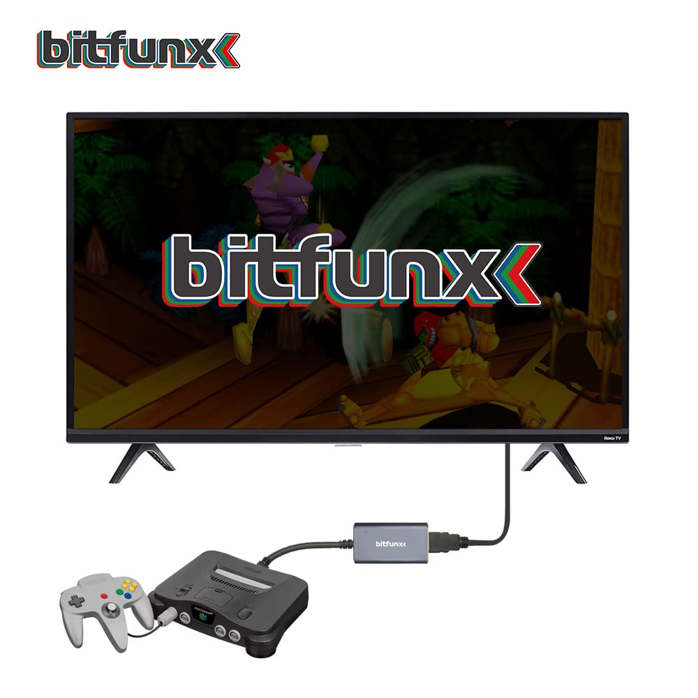 Kacenray HDMI Adapter for N64 / SNES/SFC/NGC, Support 2X Line Doubler and S-Video/Composite to HDMI, Video Game HDMI Converter for Nintendo 64, Super Nintendo, Super Famicom and Gamecube