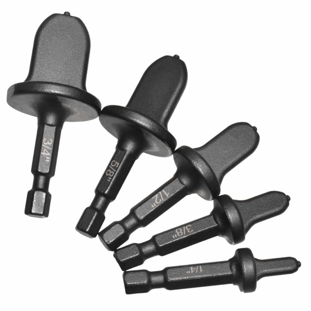 HVAC Copper Tube Flaring Tool 5PC Drill Bit Set, Copper Pipe Expander Bit for Air Conditioner Repairing, Include 3/4 5/8 1/2 3/8 and 1/4, Hex Shank for Impact Drill and Power Drill