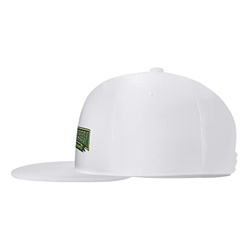 Parndeok Clarkson University Logo Hats for Men Flat Bill Fitted Caps Hiphop Rap Adjustable Baseball Trucker Dad Hat White