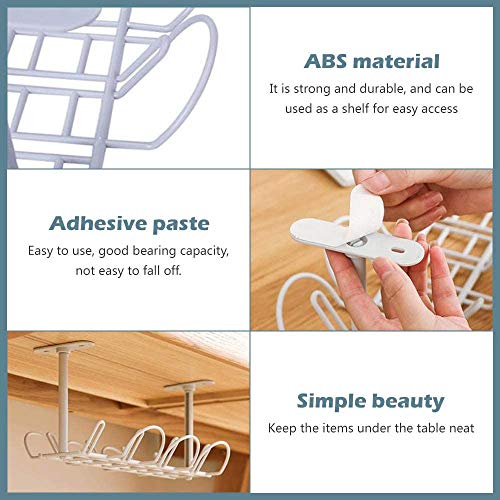 LILYRIN Desk Tray Wire Cable Tray Organizer for Office & Home, White