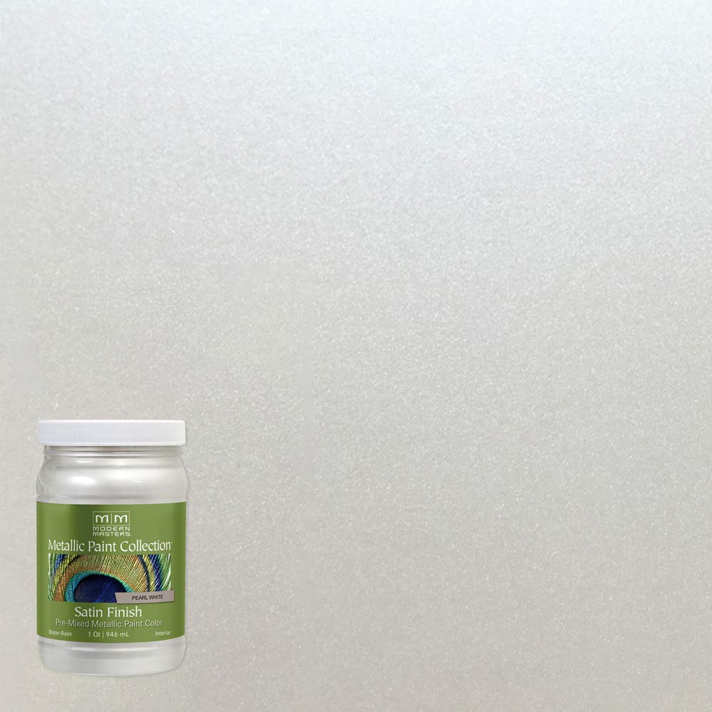 qt Modern Masters ME196 Pearl White Metallic Paint Collection, Satin Water-Based Decorative Metallic Paint