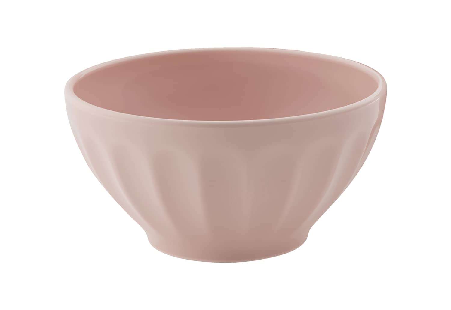 KooK Ceramic Cereal Bowl Set, Kids Breakfast Bowls, Fluted, Microwave and Dishwasher Safe, Kitchen Bowls, For Soup, Pasta, Salad, Dessert, 20 oz, Set of 6 (Dusty Pink)