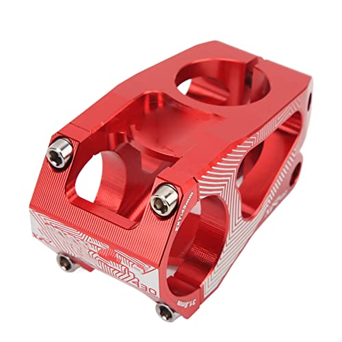 Kadimendium Road Bike Stem, Aluminum Short Handlebar Stem Non Slip Comfortable Ride Hollow Design CNC Process for Outdoor Riding(Red)