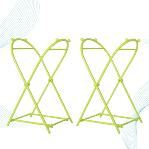 Luxshiny Desktop Stand 2pcs Garbage Bag Rack Plastic Frame Kitchen Garbage Bag Storage Rack Folding Garbage Shelf Bag Fixing Bracket Portable Hamper Stand for Bathroom Kitchen Green Hanger Hooks
