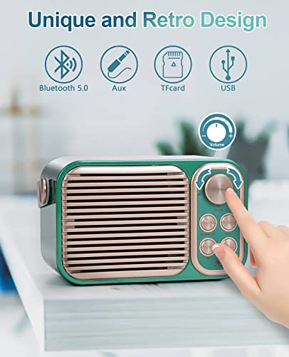 JIEFOCH Karaoke Machine for Kids & Adults, Portable Mini System with 2 Wireless Microphones & Bluetooth Connectivity,Sing Your Heart Out (Retro Green)