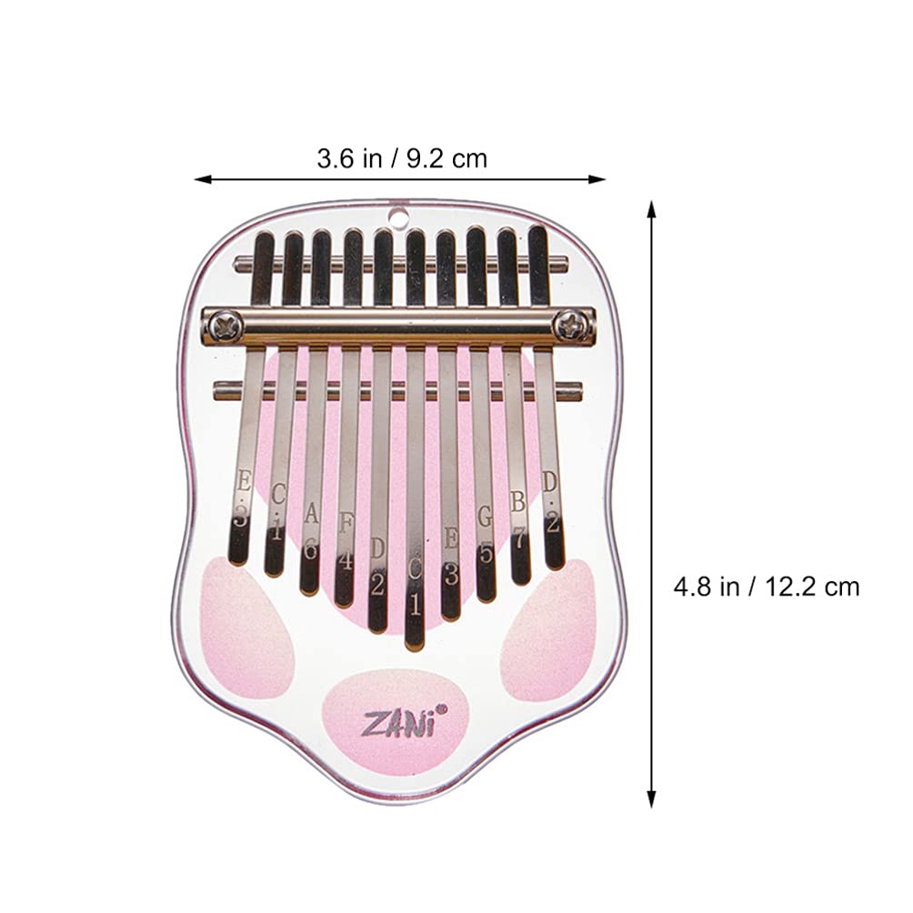 Kalimba 10 Keys Thumb Piano Acrylic Mbira Finger Piano with Tuning Hammer Musical Instruments for Beginners FARUTA