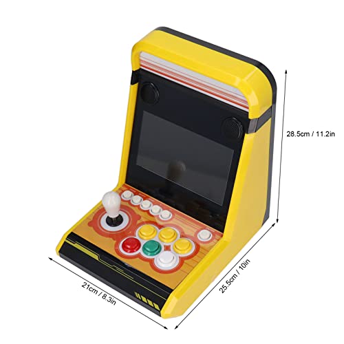 Mini Rocker Game Machine, Joystick Control Game Machine 7 Inch All in One US Plug 100‑240V Portable for Game Room (Yellow)