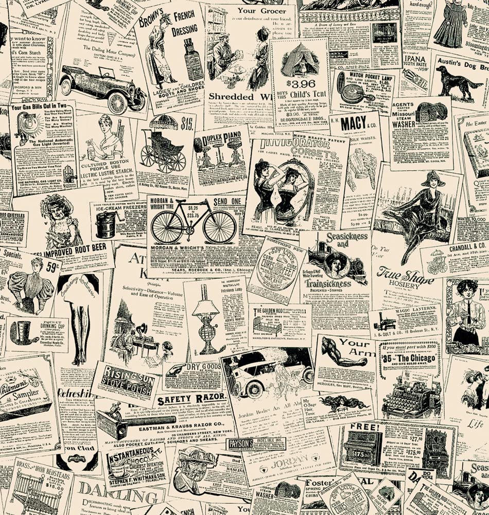 JZ·HOME Y9066 Vintage Newspaper Contact Paper 17.7"×9.8 ft Peel & Stick Old Newspaper Wallpaper Self Adhesive Shelf Drawer Liner Removable Waterproof Furniture Sticker Vinyl Decorative Film