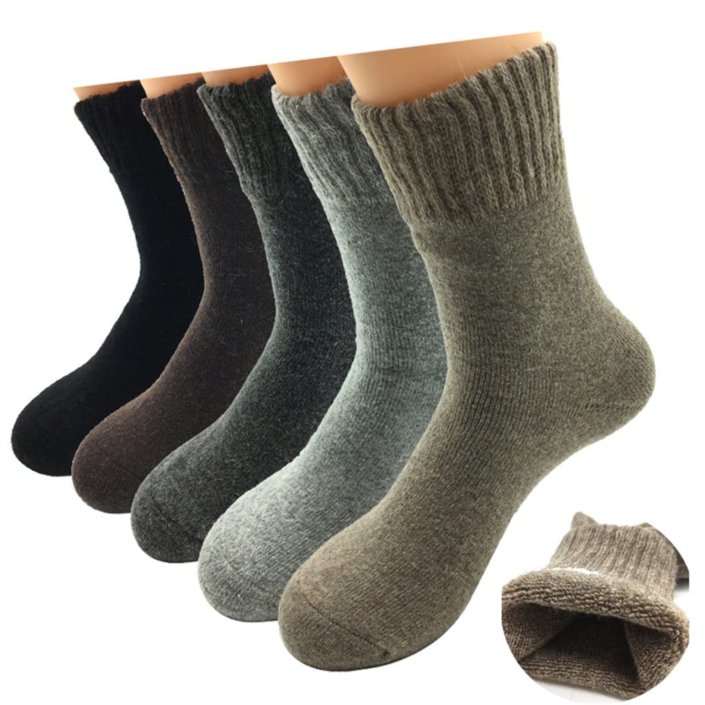 JIESEING 5 Pairs/Lot Thick Socks Men Winter Warm Cashmere Breathable Socks Male Meias