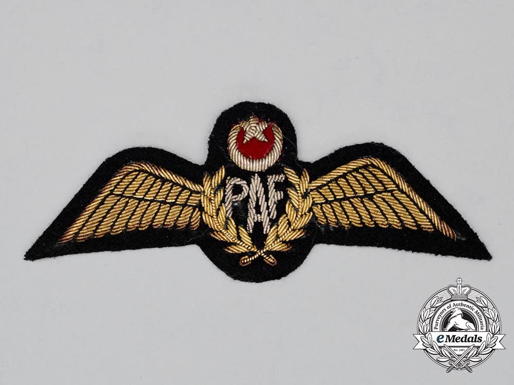 PAKISTAN AIR FORCE PILOT GOLD BULLION WIRE WING EXCELLENT QUALITY CP BRAND