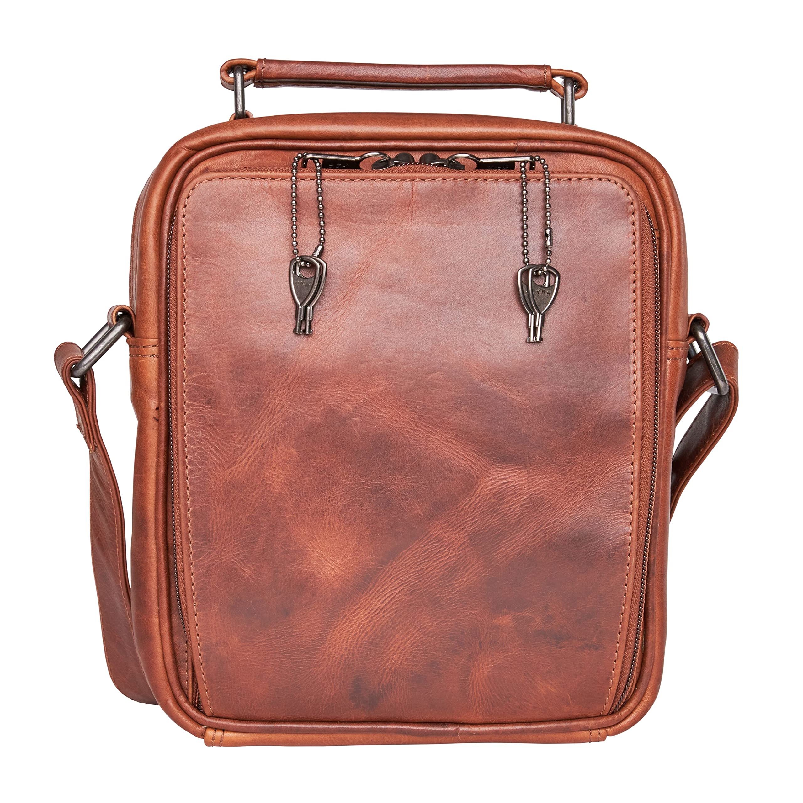 Lady Conceal Concealed Carry Logan Unisex Crossbody Bag (Cognac)