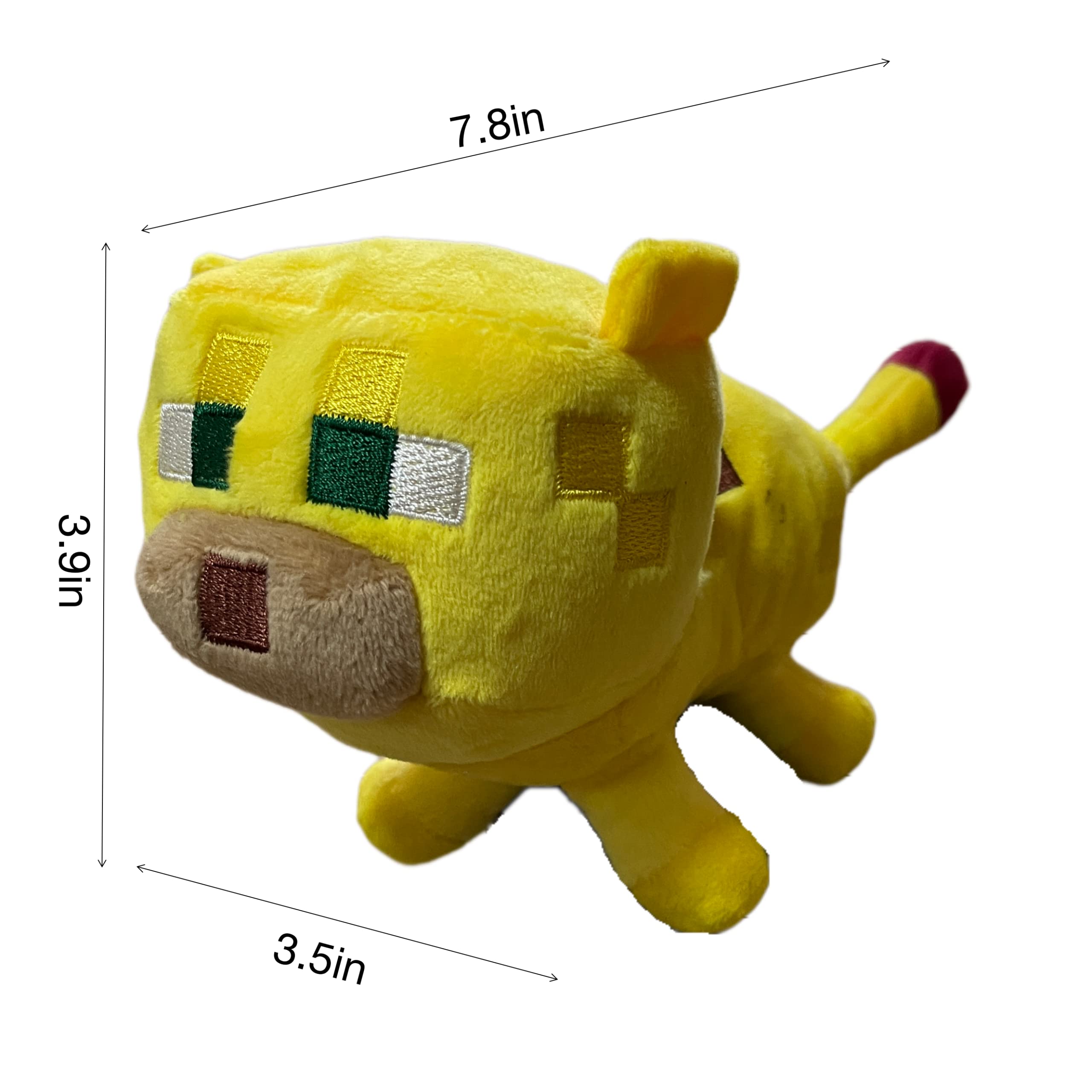 MALAER Stuffed Animals Creeper Plush Toy,Fancy Cat、Ocelot 、Wolf 、Pig Plush,Game Doll Pixel Miner Plushie ,Birthday Presents for Kids Boys Girls