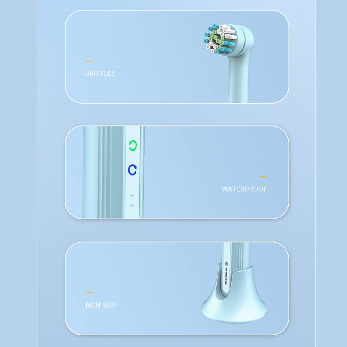 MaLageB Sonic Electric Toothbrush for Adults, Round Rotating Head , 40000 VPM,with 5s Timer 3 Brush Heads Waterproof Rechargeable Toothbrush (Blue)