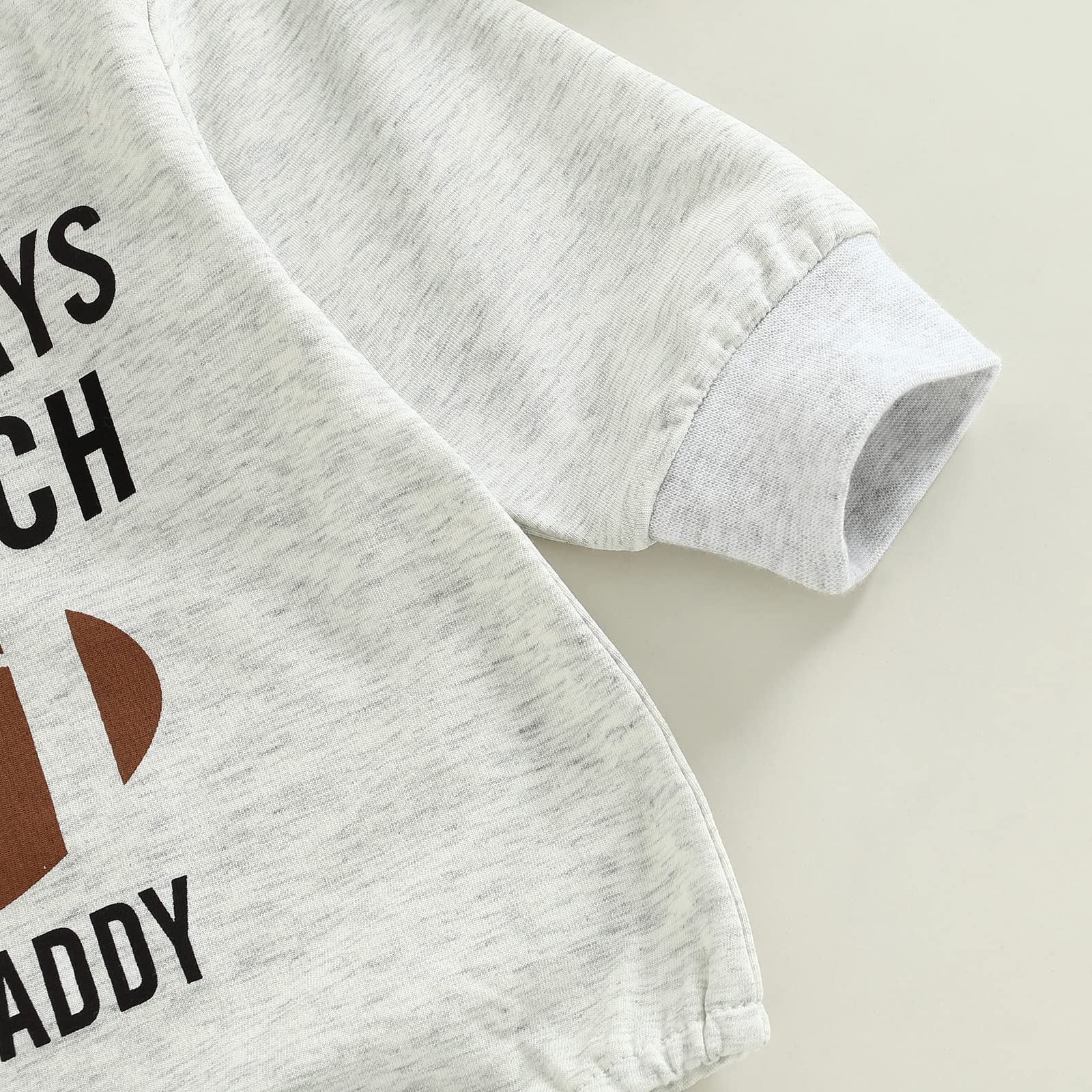 Lamuusaa Newborn Baby Girl Boy Outfits Football Crewneck Sweatshirt Romper Bodysuit Oversized Sweater Fall Tops