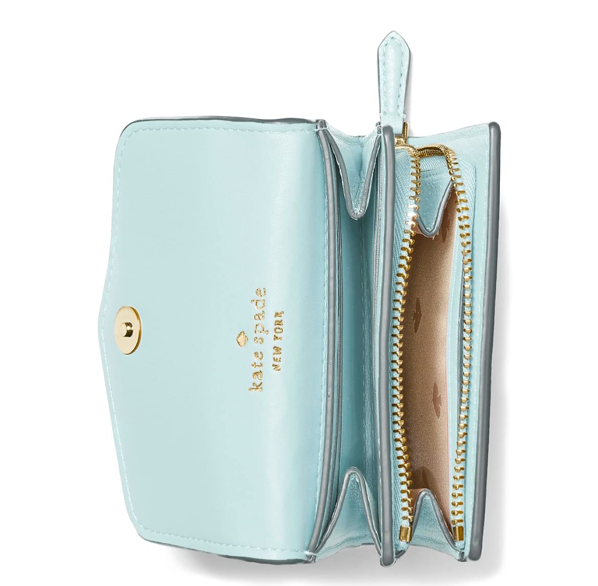 Kate spade new york Marti Small Flap Pebbled Leather Wallet Blue Glow