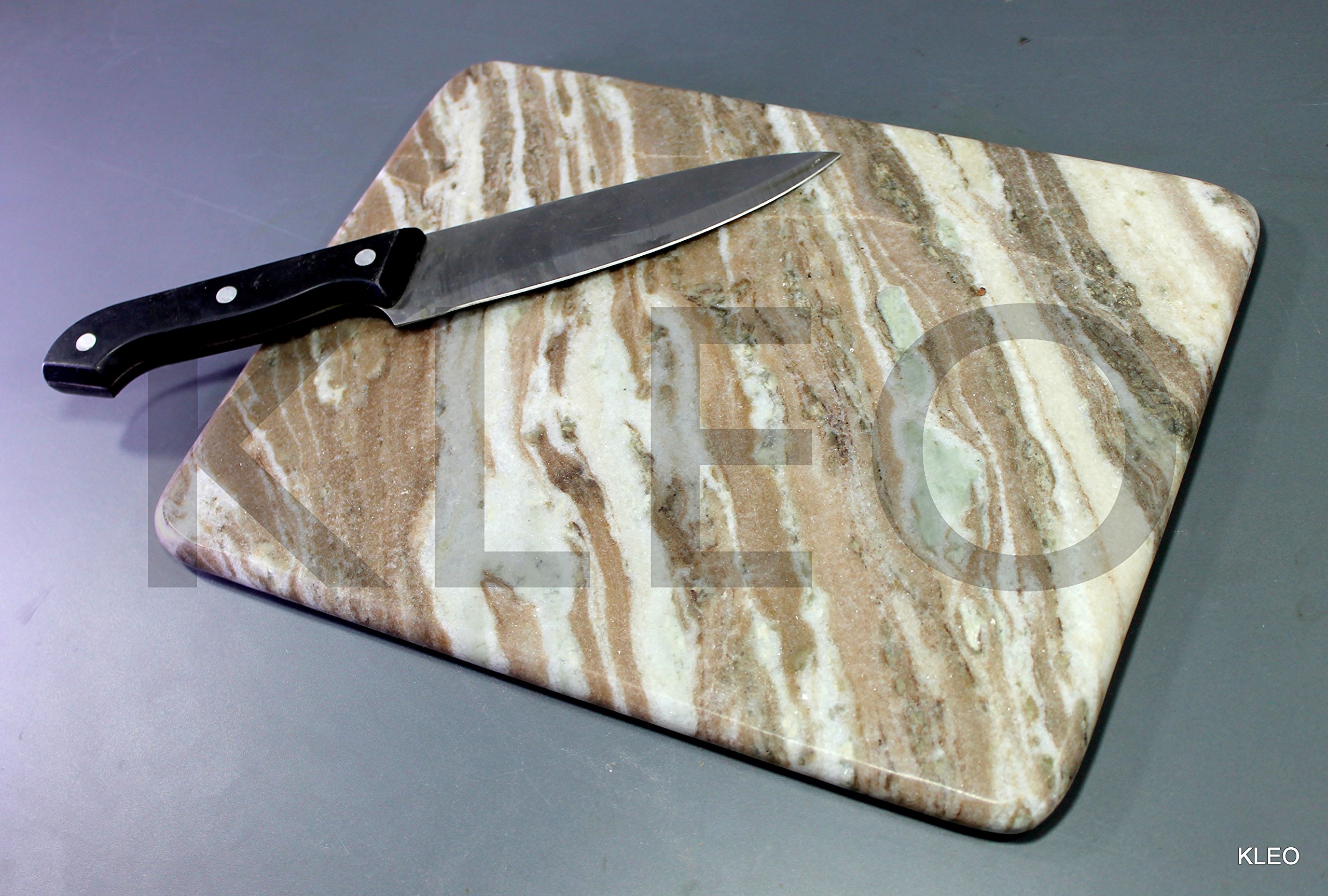 KLEO Marble Chopping Board Cutting Board Cheese Board Cheese Platter Kitchen Appliance Wine Serve-Ware Birthday Anniversary Corporate Gift (9" x 12" - Beige)