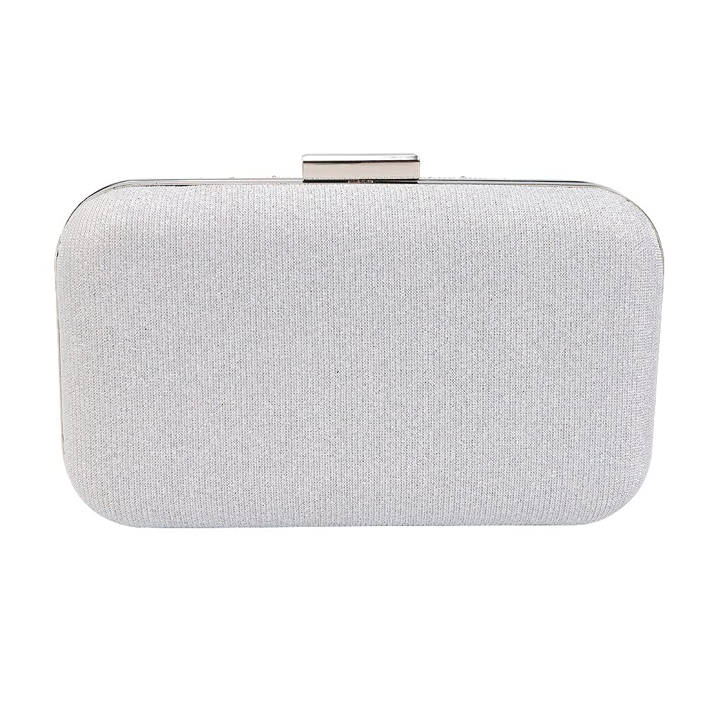 kencome Women's Clutch Handbags Crystal Bag Crossbody Bags Blingbling Sparkle Clutch (Silver)