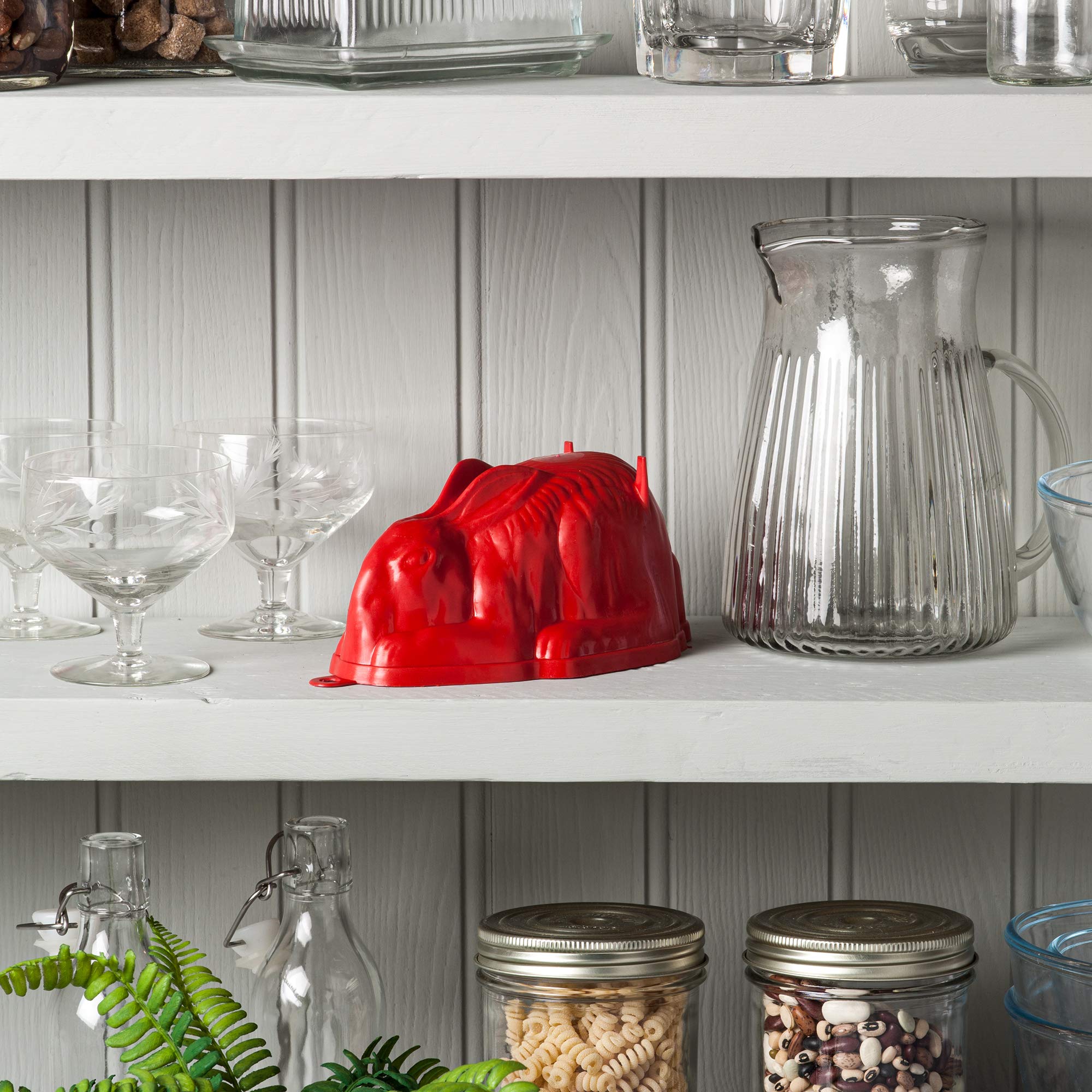 Kilo Rabbit Jelly Mould-Red, Plastic