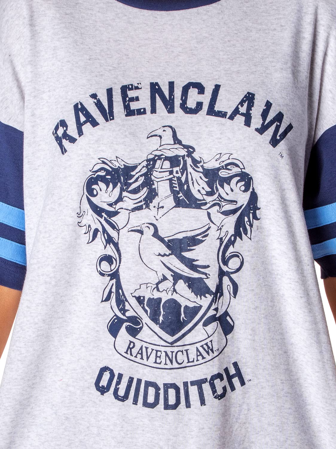 Harry Potter Hogwarts Houses Varsity Quidditch Oversized Tee Night Shirt Nightgown (Ravenclaw, S)