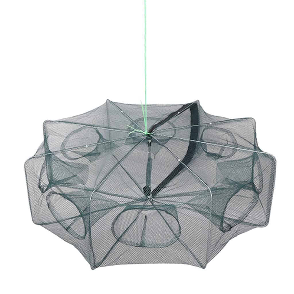 LDCHNH 12/16/20 Hole Cast Fishing Crayfish Crab Cage Nylon Foldable for Fishing Tools Traps Landing (Color : Gray, Size : 20 Holes)