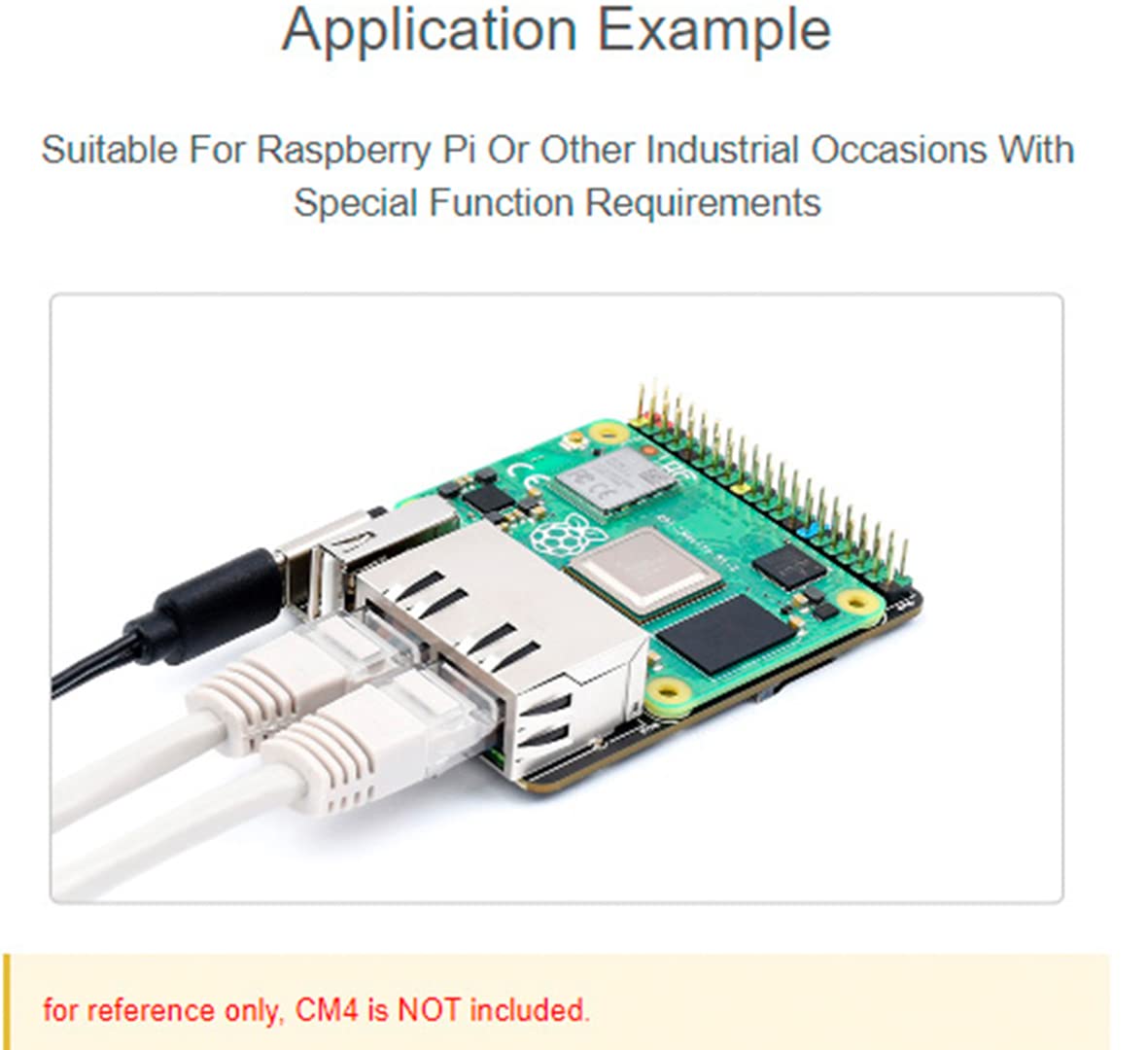 Mini Dual Gigabit Ethernet Base Board for Raspberry Pi Compute Module 4 Lite/eMMC Series,Onboard Dual Gigabit Ethernet RJ45,USB 2.0 Port Connector,40PIN GPIO Header