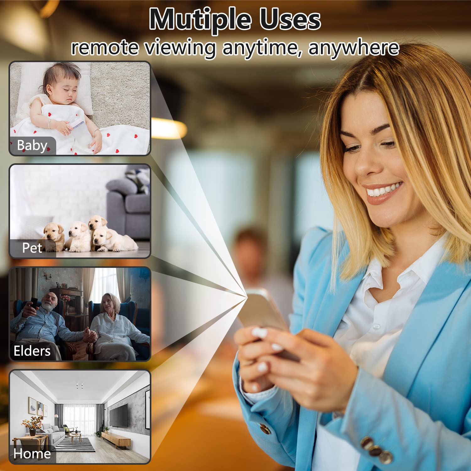 Mini Home Security Camera,4K HD Mini Wireless Camera,Security Cam with Wide Angle Lens,Full HD Nanny Cam,Micro Surveillance Camera with Night Vision&Motion Detection ty-03