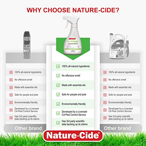 Nature-Cide All Purpose Insecticide. All Natural Roach Killer, Spider, Mosquito and Ant Spray to Keep Your Home Safe. Kills on Contact. No Strong Odor. 8 oz