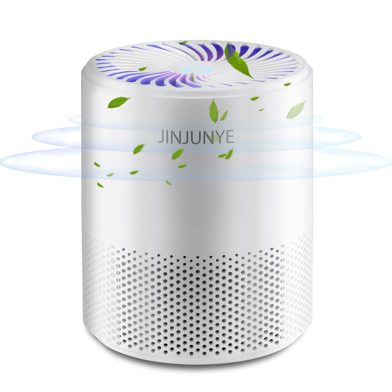 JINJUNYE Mini Air Purifiers for Bedroom, H13 Hepa Small Air Cleaner for Car, Desktop and Home with Night Light.