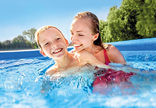 Intex 26175EH Easy Set 18 Feet by 48 Inch Round Inflatable Outdoor Backyard Above Ground Swimming Pool Set with Cover, Ladder, and Filter, Blue