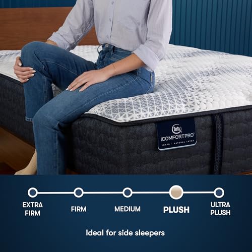 Serta iComfortPro - Canterbury 15" Plush Cal King Latex Foam Mattress - Cooling System, 5 Support Zones, and Responsive Latex Foam - 100 Night Trial and CertiPUR-US Certified