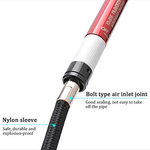 Micro Air Grinder Set, Air-powered Micro Die Grinder, Handheld Pneumatic Cutting Pencil with Wrench, 65000 RPM