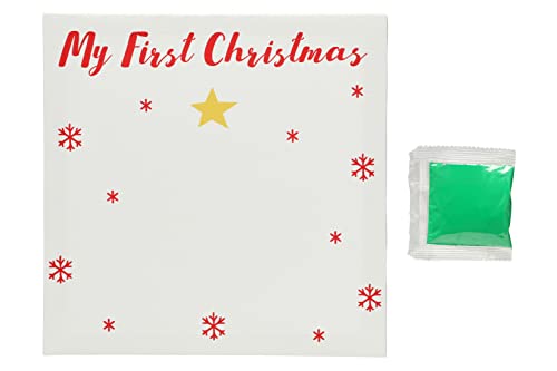 Little Holly My First Christmas Baby's Print Canvas, Handprint and Footprint Keepsake, Babyprints Keepsake Kit, New and Expecting Moms Gift, Baby's First Christmas, Nursery Wall Décor, Tree