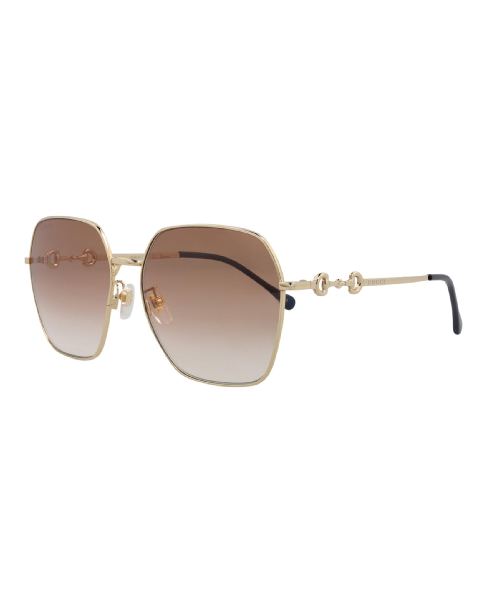 Gucci Square-Frame Metal Sunglasses