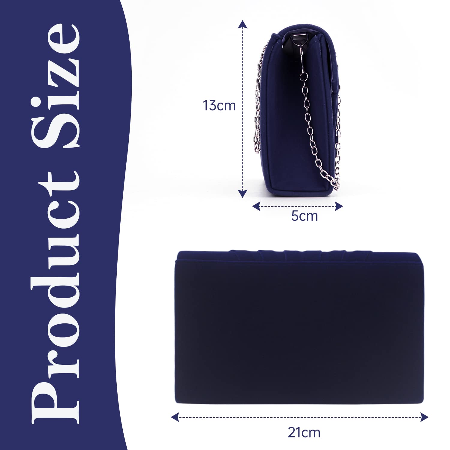 KUANG! Women's Evening Clutch Bag Velvet Pleated Envelope Clutch Handbag for Bridal Wedding Party