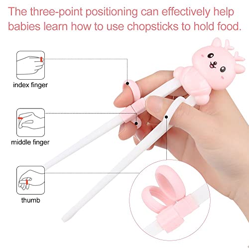 Learning Chopsticks Cartoon Training Tableware Kids Baby Eating Helper(type 1,blue)