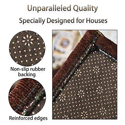 JUNCUIK Indoor Doormat Front Floor Door Rugs, 24”x 36” Super Absorbent Low Profile Mats, Non Slip Durable Inside Dirt Trapper Rug for Entryway, Machine Washable Front Door Mat, (Brown)