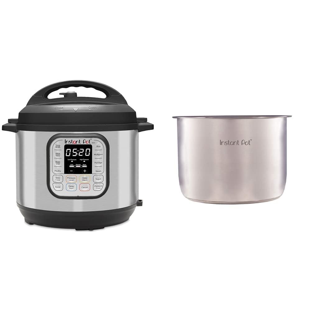 Instant Pot Duo 8 Qt Electric Pressure Cooker + Stainless Steel Inner Pot