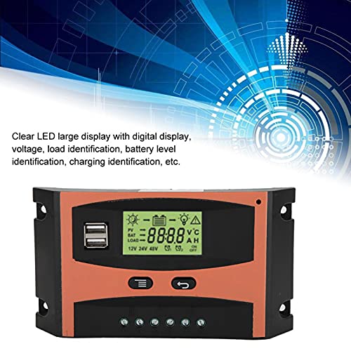 MPPT Controller, Fydun Simplified Version MPPT Charge Controller PCB Circuit Board Solar Panel Regulator 12V / 24V LCD Display Automatic Battery Controller Orange + Black(30A)