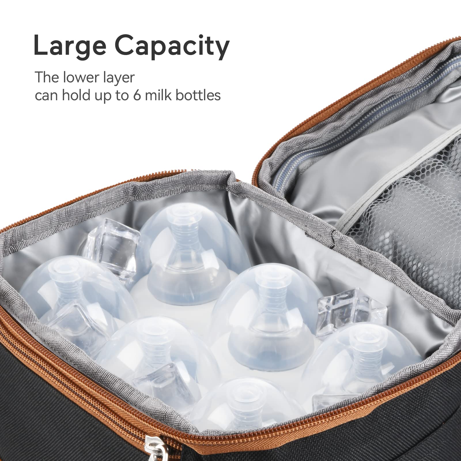 Momcozy Universal Baby Stroller Organizer& Insulated Baby Bottle Bag