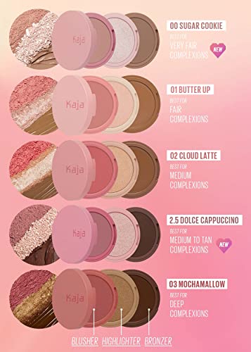 Kaja 3-in-1 Blendable Sculpting Trio - Play Bento | with Mango Seed Butter, Cream Bronzer, Powder Blush, and Highlighter, 01 Butter Up
