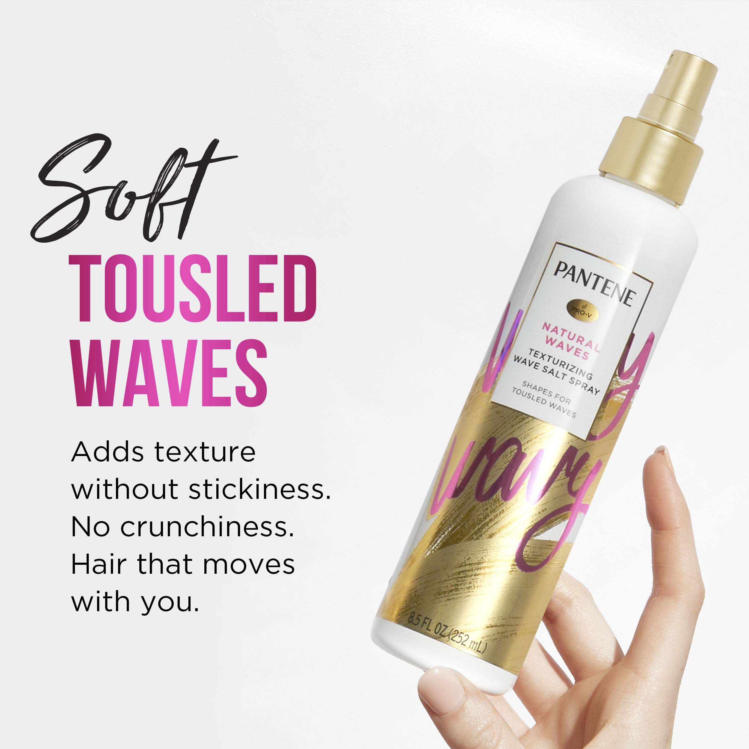 Pantene Pro-V Salt Texturizing Hairspray, No Sea Needed, Natural Waves, Pack of 3, 25.5 oz Total