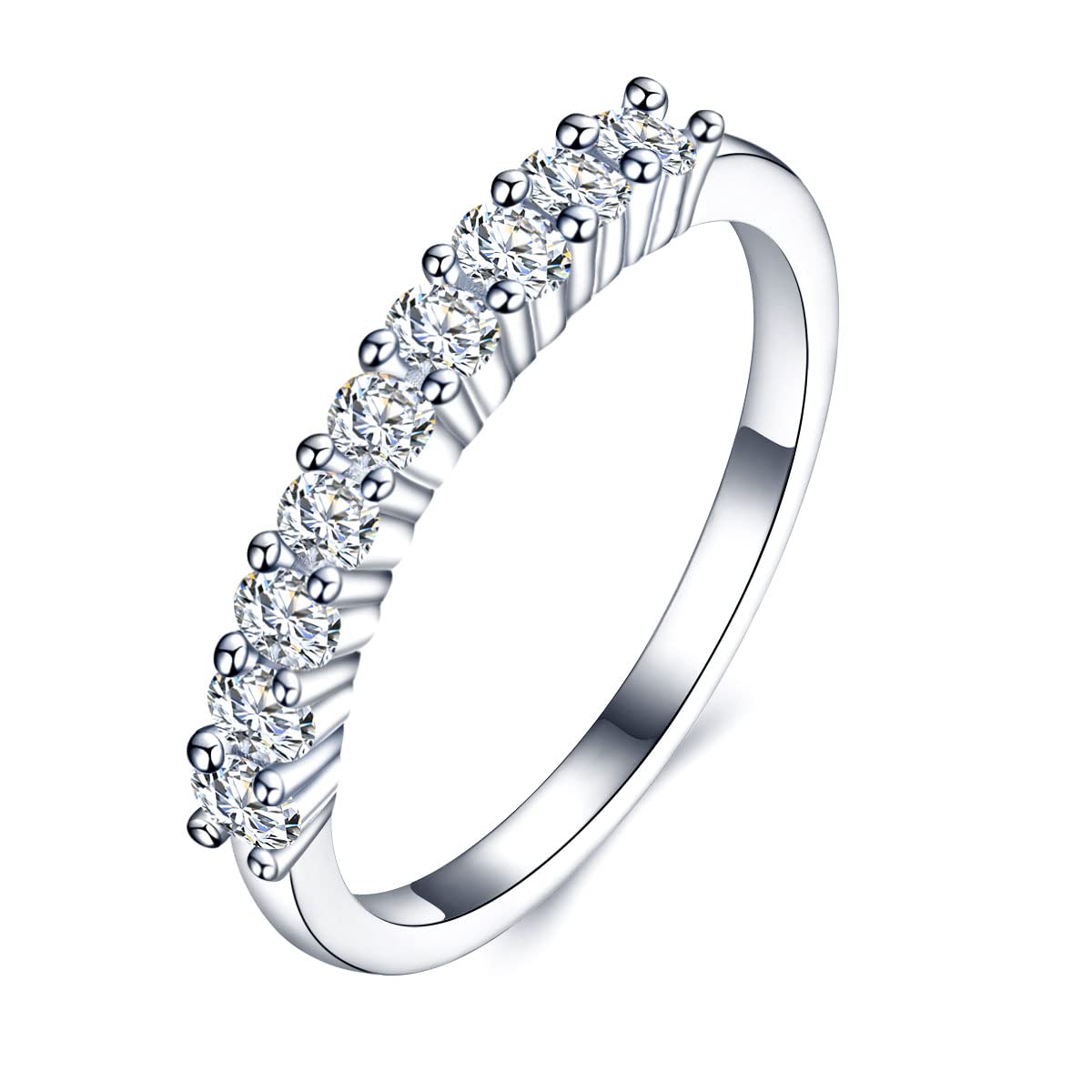 IROAIC Moissanite Rings for Women Engagement Wedding Ring 925 Silver Rings Stackable Bands for Women (Size 5)