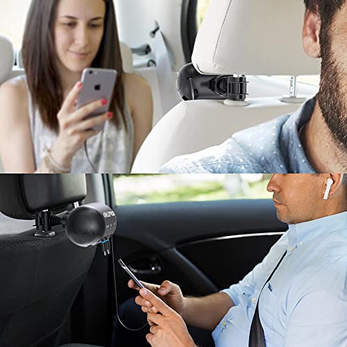 Multi Car Retractable Backseat 3 in 1 36W Car Charging Station Box Compatible with All Phones | iPhone | Samsung | Android | Share Ride Customer Charging Dock Attach to Headrest (Big)