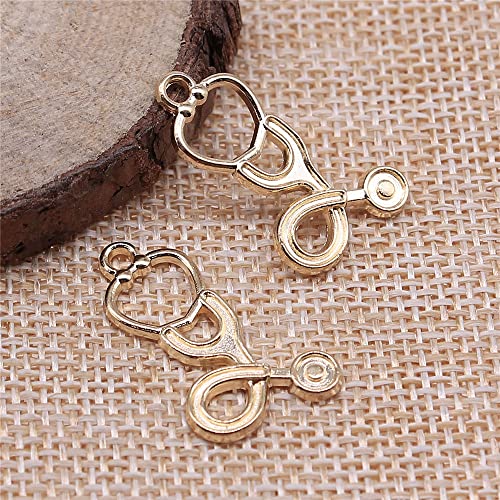 KOH 20pcs 27x16mm Medical Equipment Stethoscope Charms For Jewelry Making Stethoscope Charms - KC Gold