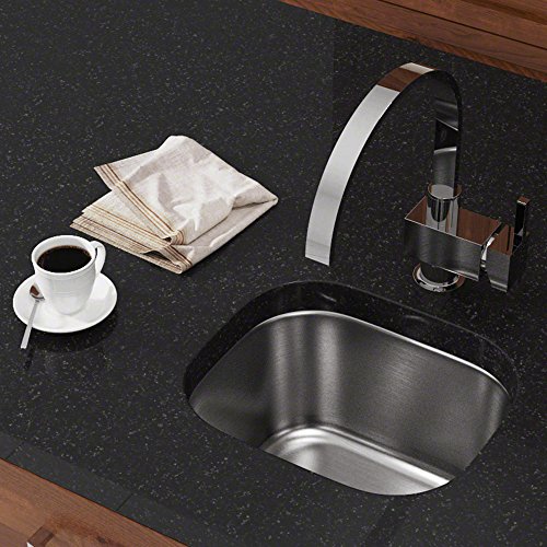 MR Direct 1512-16 Stainless Steel Undermount 15 in. Single Bowl Bar Sink, 16 Gauge