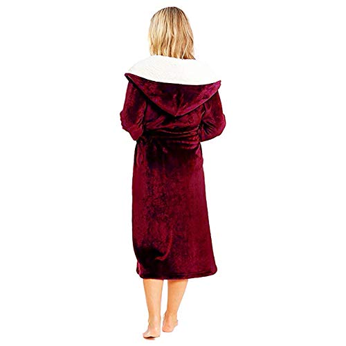 JJHAEVDY Women Soft Plush Robes Hood Personalized Fleece Robe for Women - Long Fluffy Spa Bathrobes Warm Plush Bathrobe