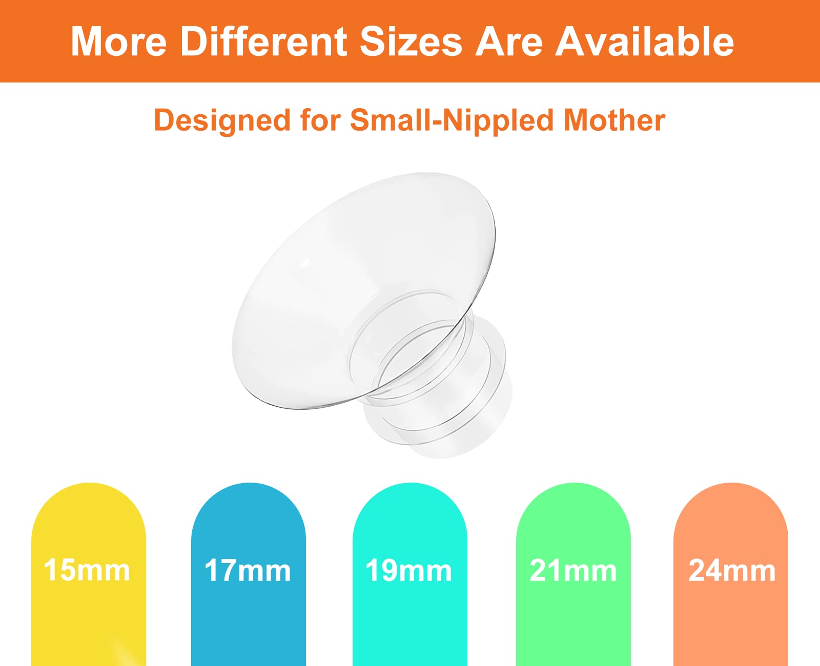 Loveishere 24mm Flange Inserts Compatible with Medela/TSRETE/Momcozy/Willow Wearable Cups, 27mm Breast Pump Shields Reduce Nipple Tunnel Down to 24mm, 2pcs