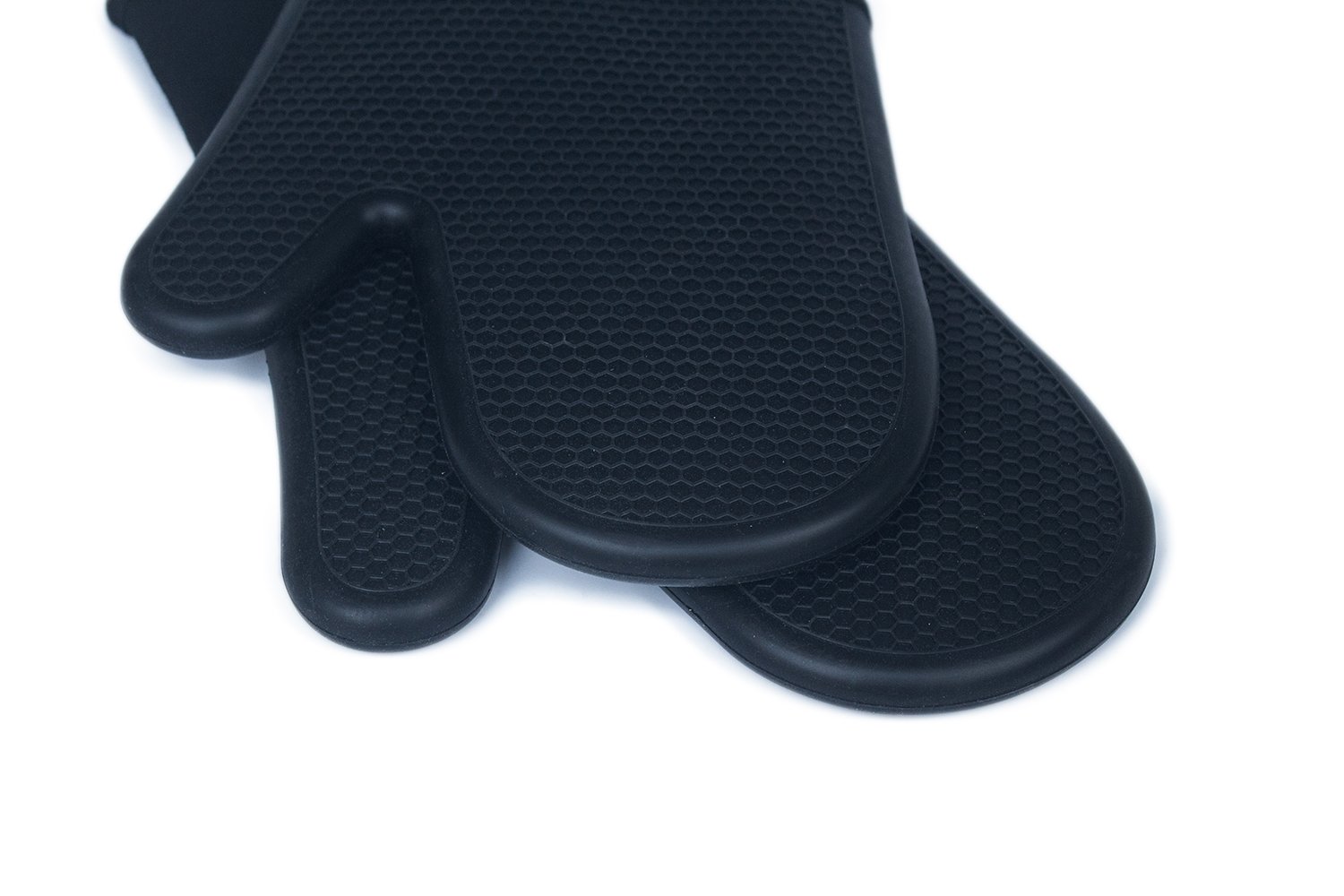 Honla Silicone Oven Mitts,Heat Resistant to 500 F,1 Pair of Non Slip Kitchen Oven Gloves for Cooking,Baking,Grilling,Barbecue Potholders,Black