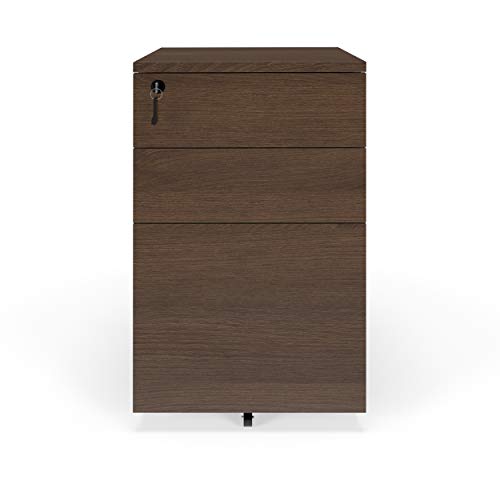 HON Basyx Commercial-Grade Mobile Wooden Pedestal, Filing Cabinet, Standard, Light Walnut