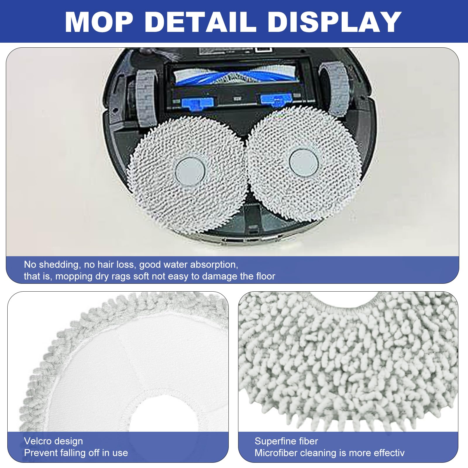 PhoebCynthi Replacement Accessories Compatible with Ecovacs DEEBOT T30S/ N30 Omni/ N30 PRO Omni Robot Vacuum.(1 Main Brush,4 Side Brushes,2 Hepa Filters,4 Mop Pads,4 dust Bags)